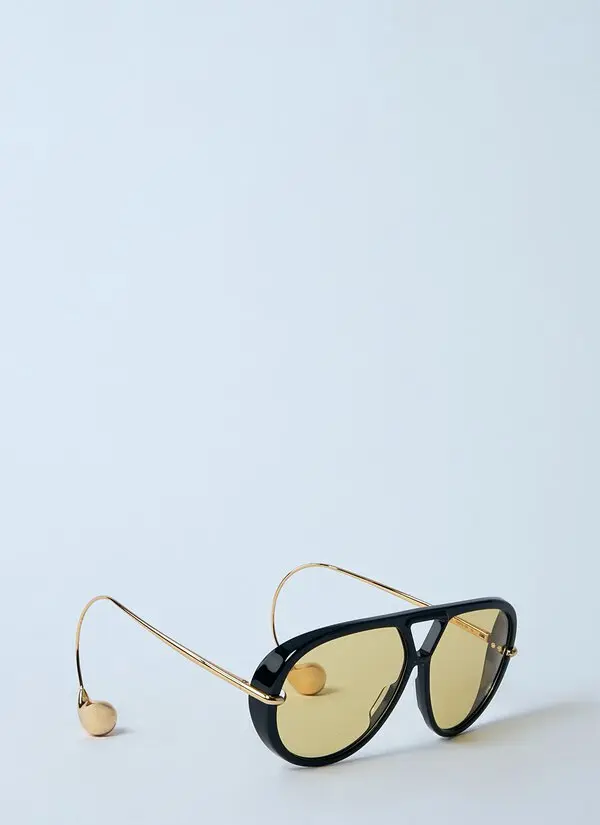 Bottega Veneta Drop Aviator Sunglasses - Black