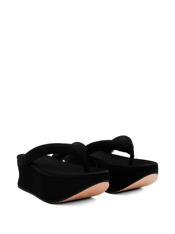 Balenciaga Black Logo Detail Platform Thong Sandals - Multicolor