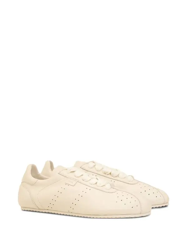 Ami Ivory Leather Perforated Lace-up Sneakers