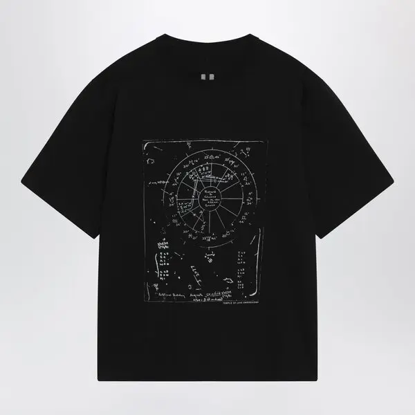 Rick Owens Brad Temple T-shirt In Cotton Jersey /milk - Black