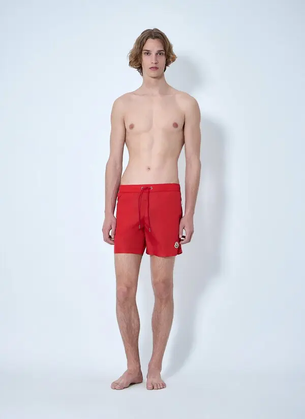 Moncler Nylon Swim Shorts - Red