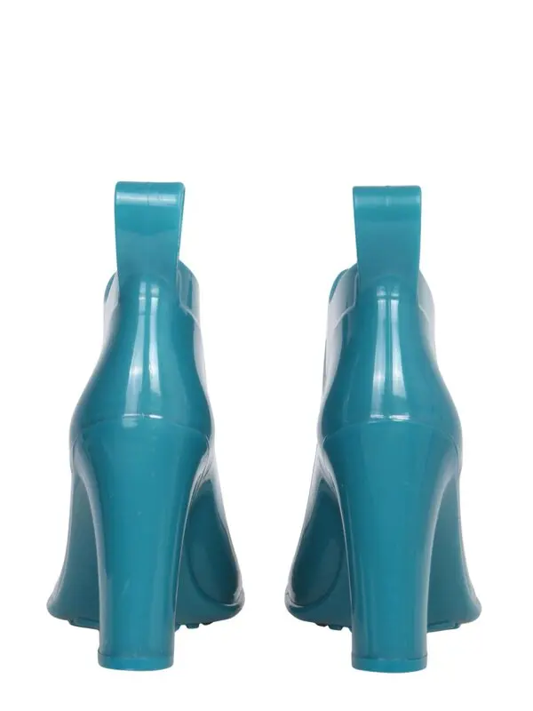 Bottega Veneta Glossed Heeled Ankle Boots - Blue