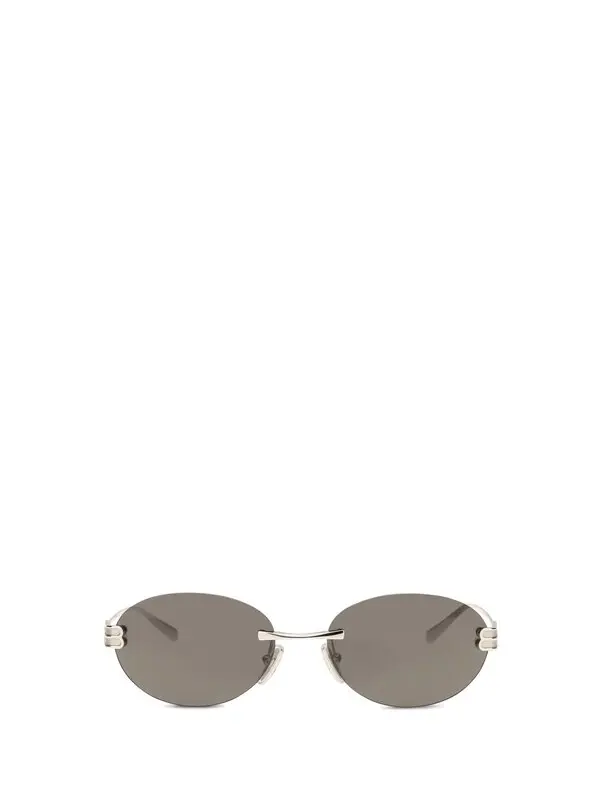 Balenciaga Gossip Oval Rimless Sunglasses - Silver