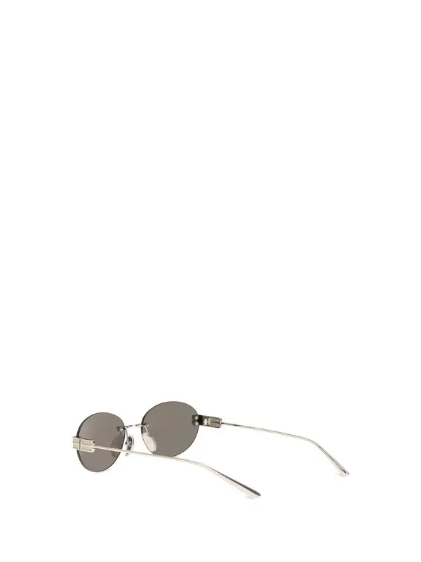 Balenciaga Gossip Oval Rimless Sunglasses - Silver