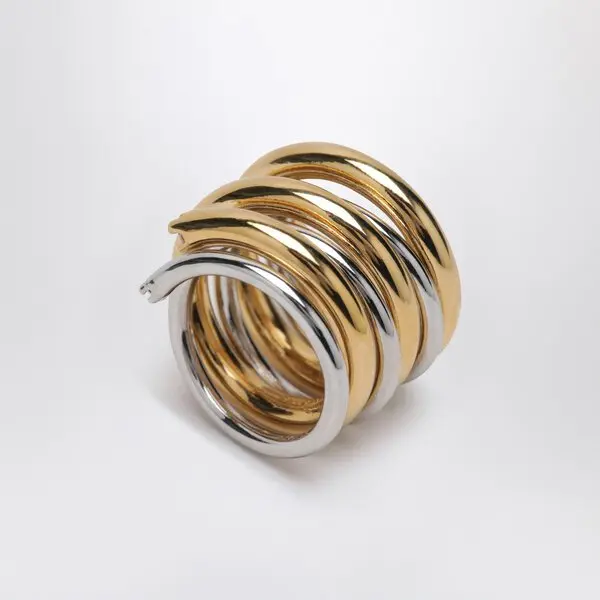 PANCONESI Spiral Ring In Gold And Tone