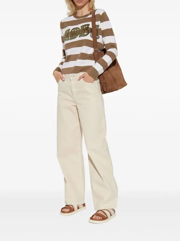 Max Mara Striped Wool Sweater With 1951 Text Design - Multicolor