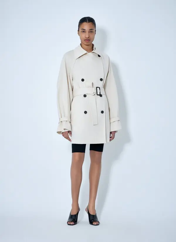 TOTEME Double-breasted Cotton Trench Coat - Multicolor