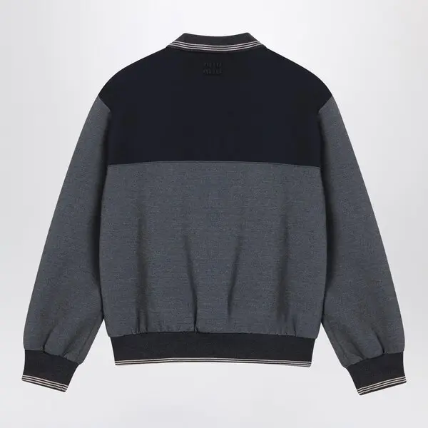 Miu Miu Color Block Zip Sweatshirt - Gray