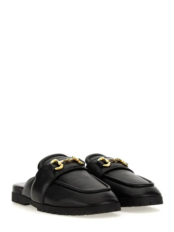 Gucci Sabot With Horsebit Detail - Black