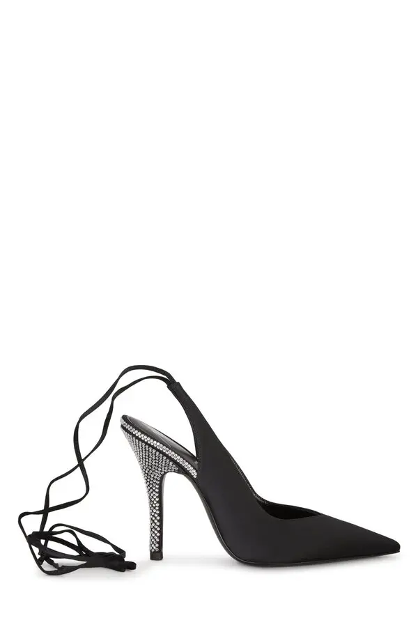 Attico Pointed Toe Slingback Pumps With Embellished Heel - Multicolor