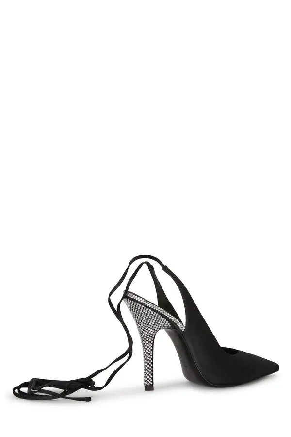 Attico Pointed Toe Slingback Pumps With Embellished Heel - Multicolor