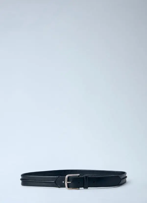 Dries Van Noten Embossed Seam Leather Belt