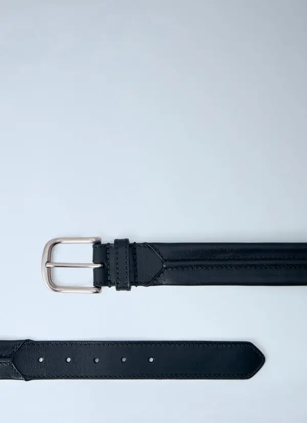 Dries Van Noten Embossed Seam Leather Belt
