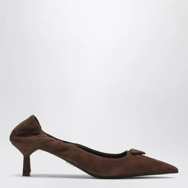 Prada Suede Pointed Toe Pumps - Brown