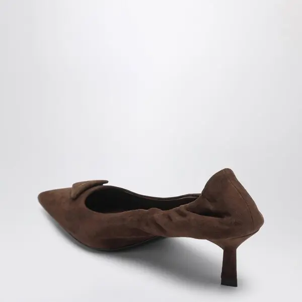 Prada Suede Pointed Toe Pumps - Brown