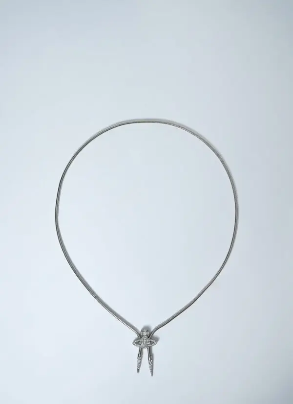 VIVIENNE WESTWOOD Bolo Tie With Crystal Embellished Orb - Silver