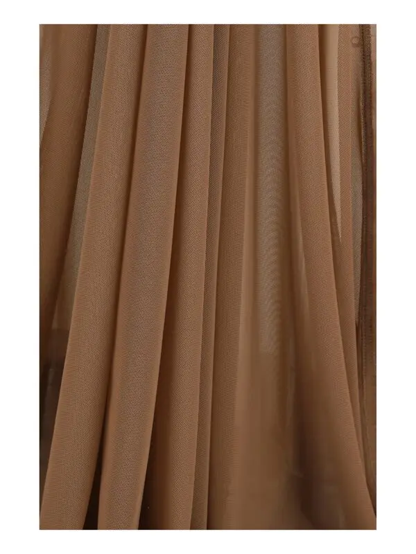 Rick Owens Long Sleeve Sheer Tulle Gown - Brown
