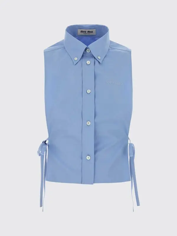 Miu Miu Button-up Shirt With Tie Detail