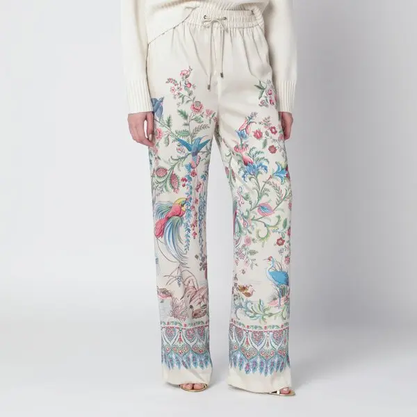 Etro Wide-leg Trousers With Floral Print