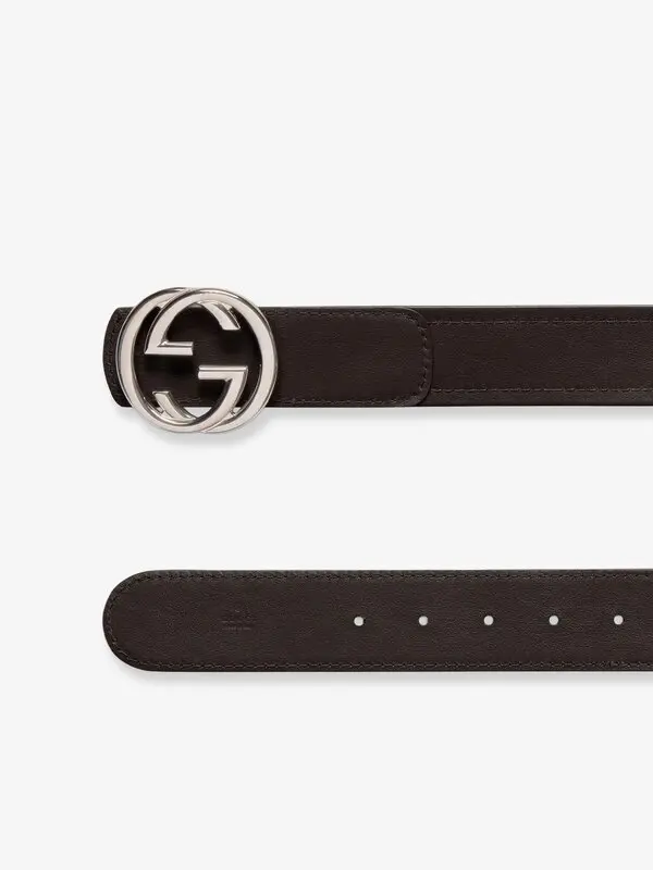Gucci Web Fabric And Leather Belt With Gg Buckle