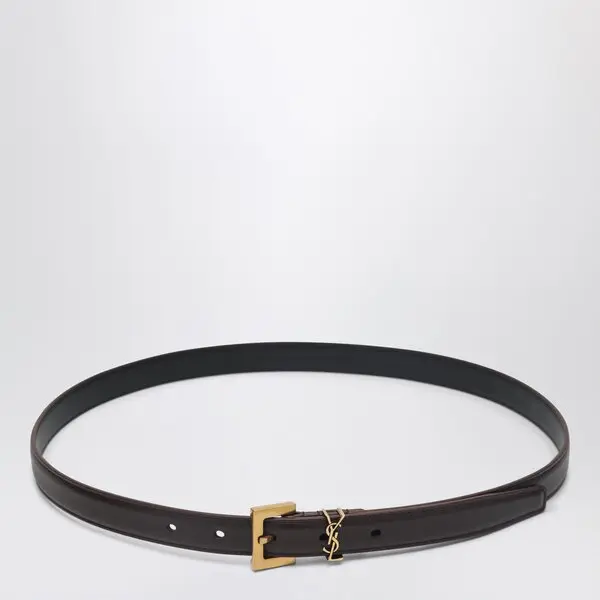 Saint Laurent Cassandre Leather Belt - Red