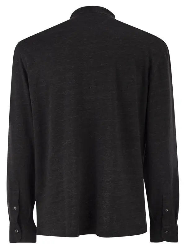 Brunello Cucinelli Linen And Cotton Shirt With Band Collar