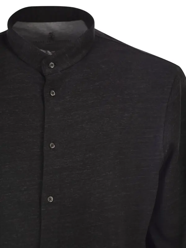 Brunello Cucinelli Linen And Cotton Shirt With Band Collar