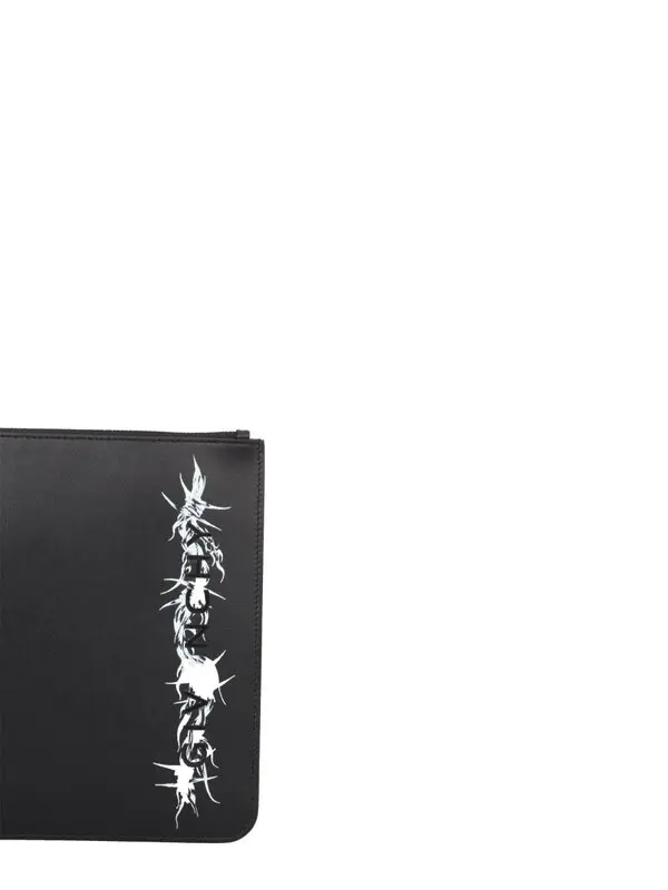 Givenchy Leather Pouch With Painted Effect Logo