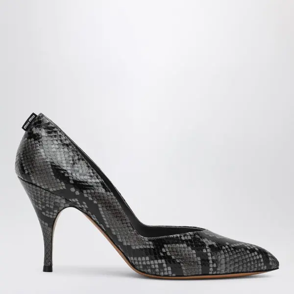 Miu Miu Ayers Python-print Leather Pointed Pumps - Red