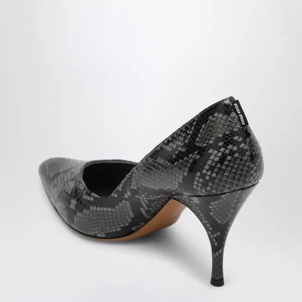 Miu Miu Ayers Python-print Leather Pointed Pumps - Red