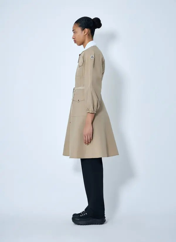 Moncler Belted Utility Jacket With Stand Collar