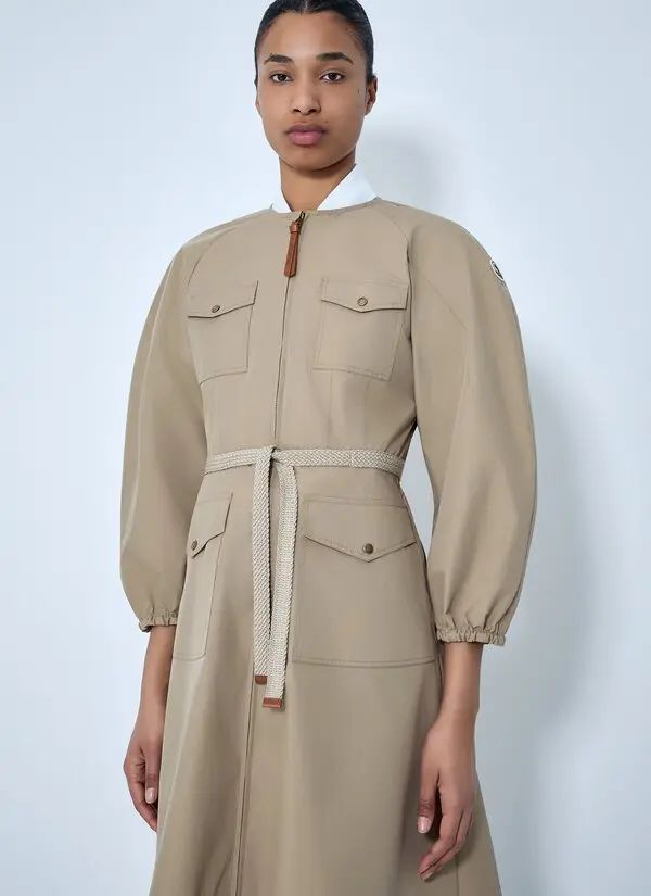 Moncler Belted Utility Jacket With Stand Collar
