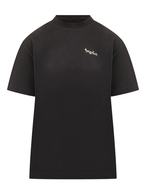 Off-White Arrow Glass Flower Cotton T-shirt - Multicolor