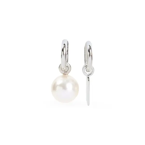 Balenciaga Malibu Pearl Hoop Earrings - Silver