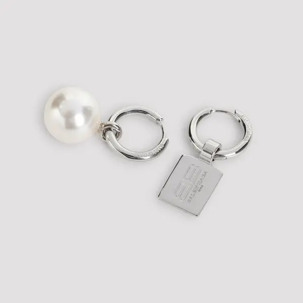 Balenciaga Malibu Pearl Hoop Earrings