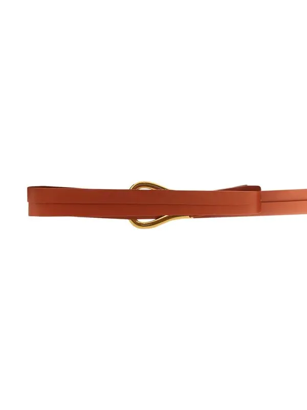 Bottega Veneta Double Belt With Gold Tone Buckle