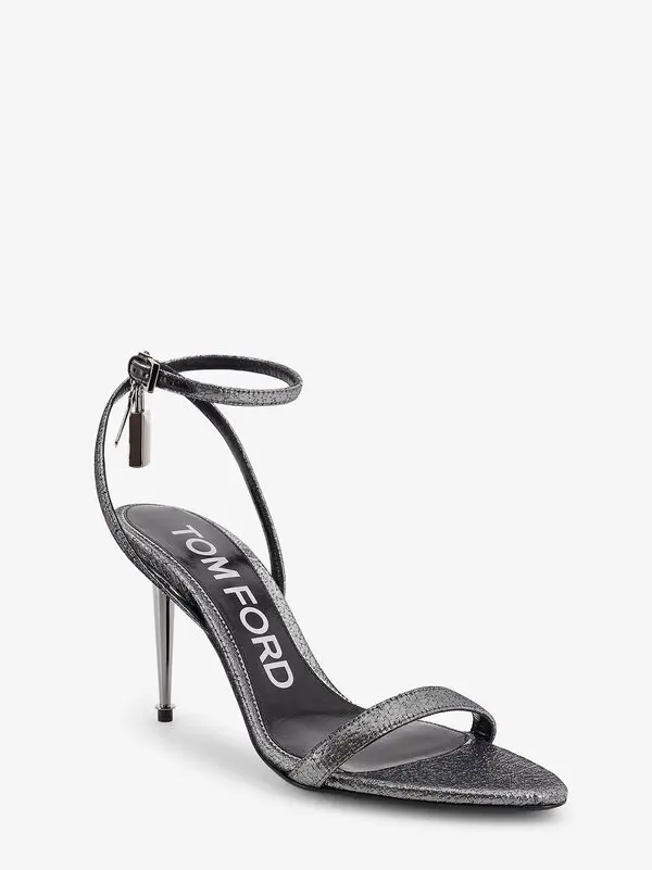 TOM FORD Laminated Effect Stiletto Sandals With Metal Ankle Lock