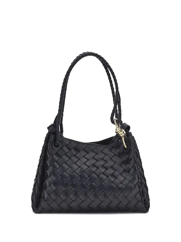 Bottega Veneta Intrecciato Shoulder Bag - Black