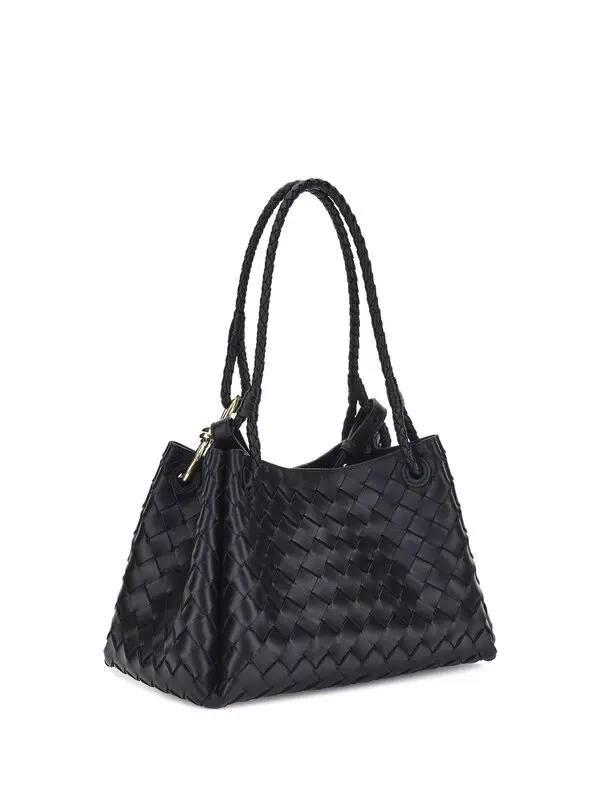 Bottega Veneta Intrecciato Shoulder Bag - Black