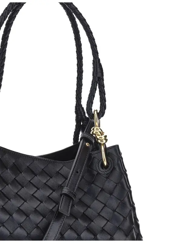 Bottega Veneta Intrecciato Shoulder Bag - Black