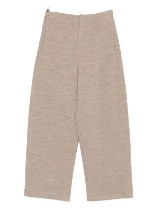 Max Mara Wool And Cotton Wide Leg Trousers - Multicolor