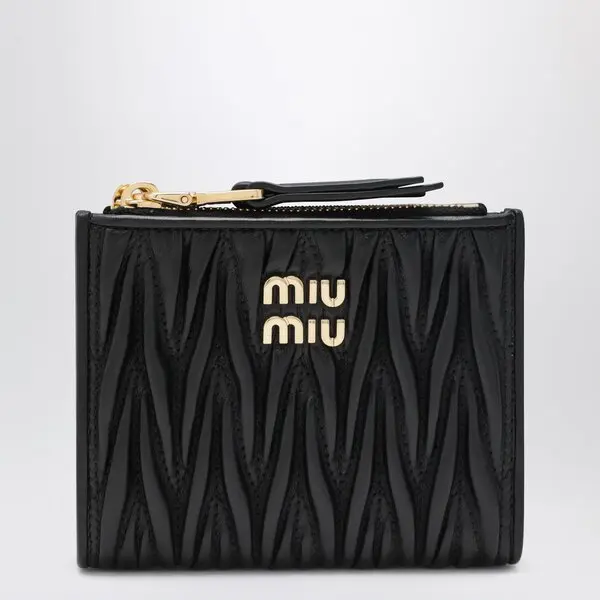 Miu Miu Small Matelasse Nappa Wallet - Black