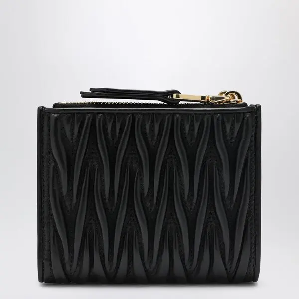 Miu Miu Small Matelasse Nappa Wallet - Black