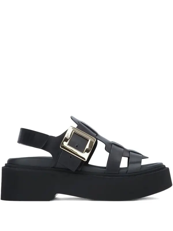 ROGER VIVIER Viv Rangers Leather Sandals - Multicolor