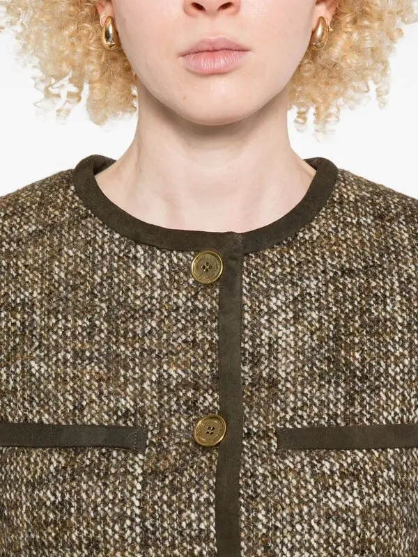 GOLDEN GOOSE Textured Wool Blend Jacket - Multicolor
