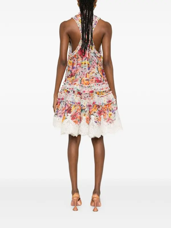 Zimmermann Luna Linen And Silk Dress - Multicolor