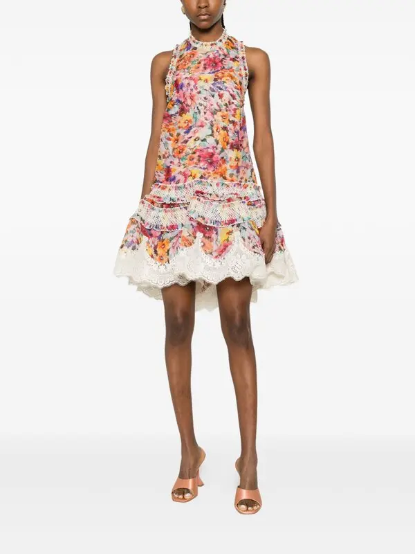 Zimmermann Luna Linen And Silk Dress - Multicolor