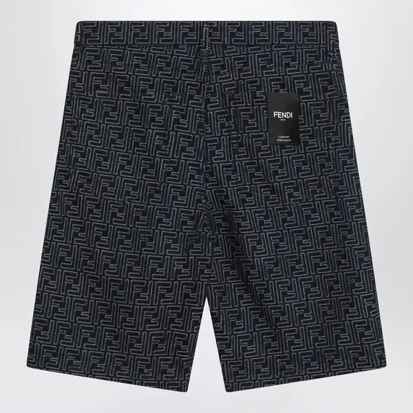 Fendi Jacquard Ff Denim Shorts