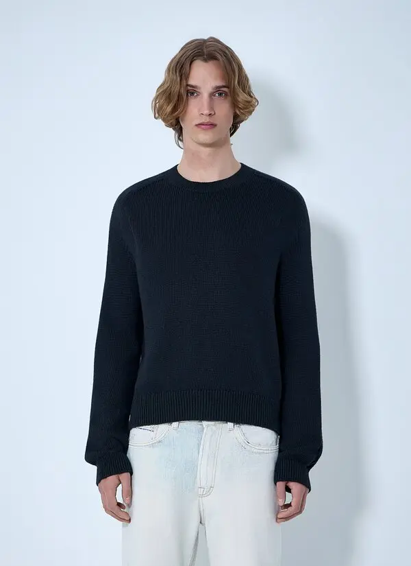 Our Legacy Crewneck Fine Knit Wool Sweater - Black