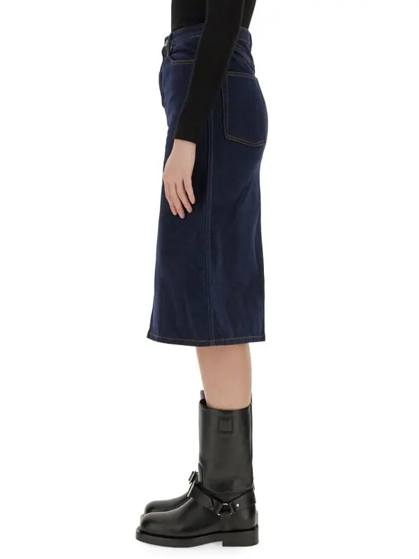 Burberry Denim Midi Skirt